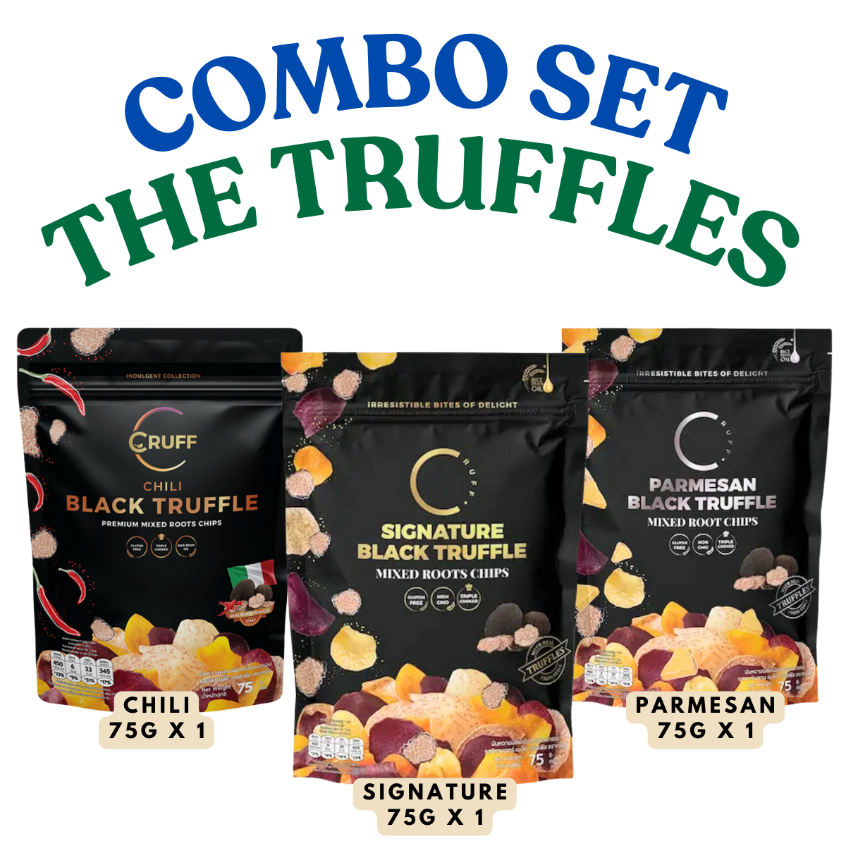 [COMBO - THE TRUFFLES] Cruff Black Truffle Roots Chips MIX Flavours [泰國 ...